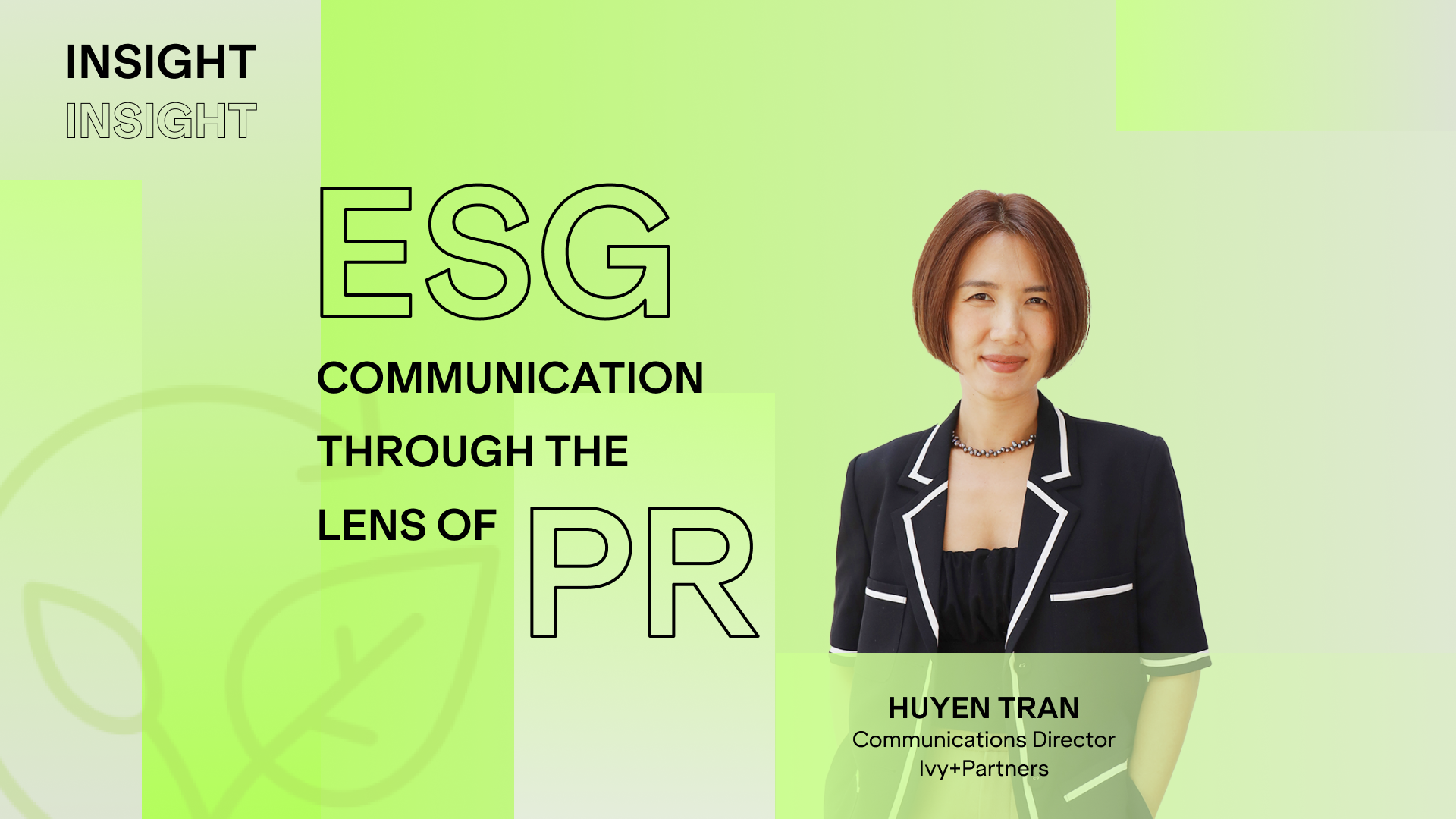 ESG Communication through the Lens of PR - Ivy+Partners